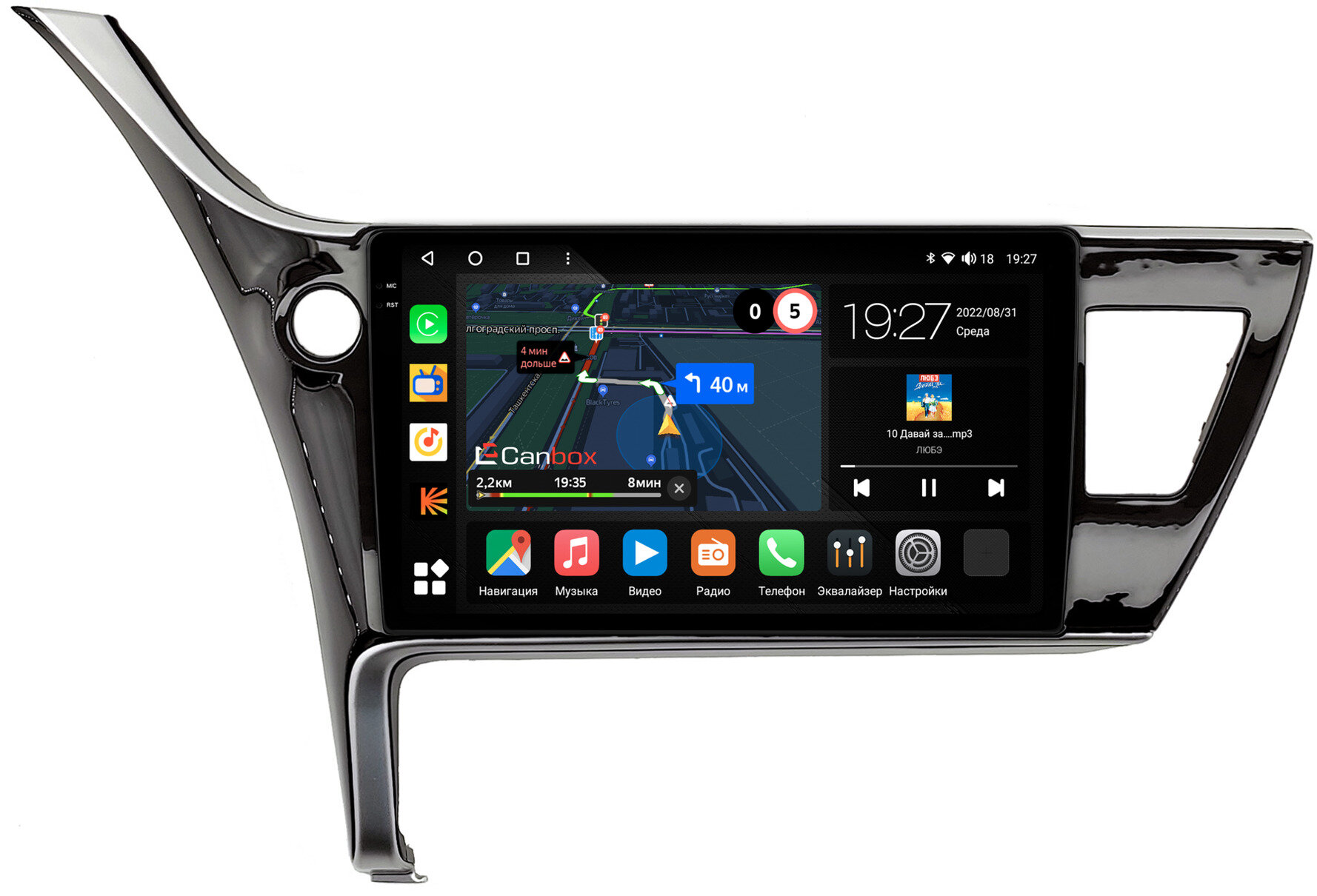 Штатная магнитола Canbox M-Line 2K 4176-10-1266 Toyota Corolla (E160/E170/E180) 2015-2024 (гибрид, левый руль или китайский рынок) (тип 2, авто с каме
