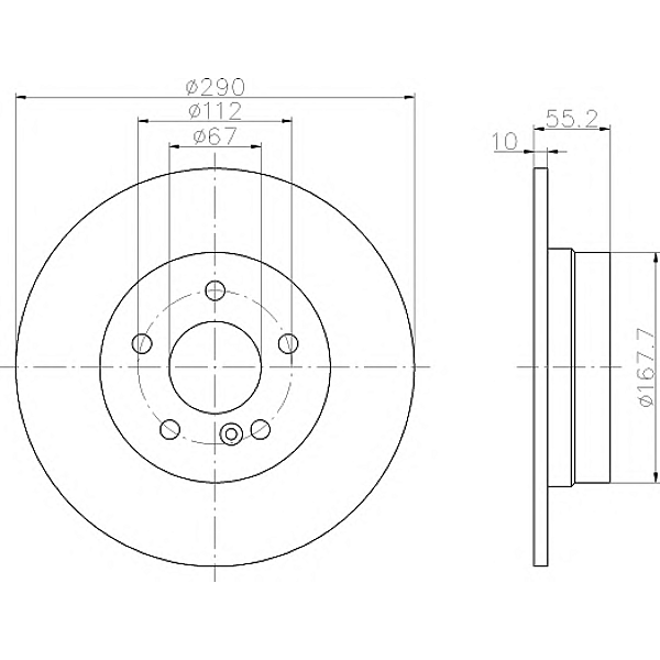 TEXTAR 92072703 (2104230312 / 2104230612 / 2104231012) 92072703 диск тормозной задний\ mb w124 / w210 2.0-4.3