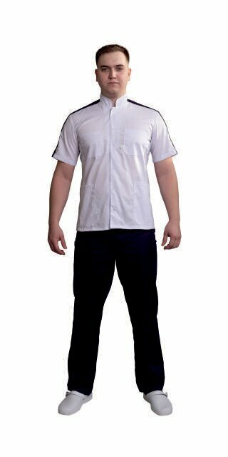 Костюм медицинский Интерн, бело-синий, 60-62/170-176