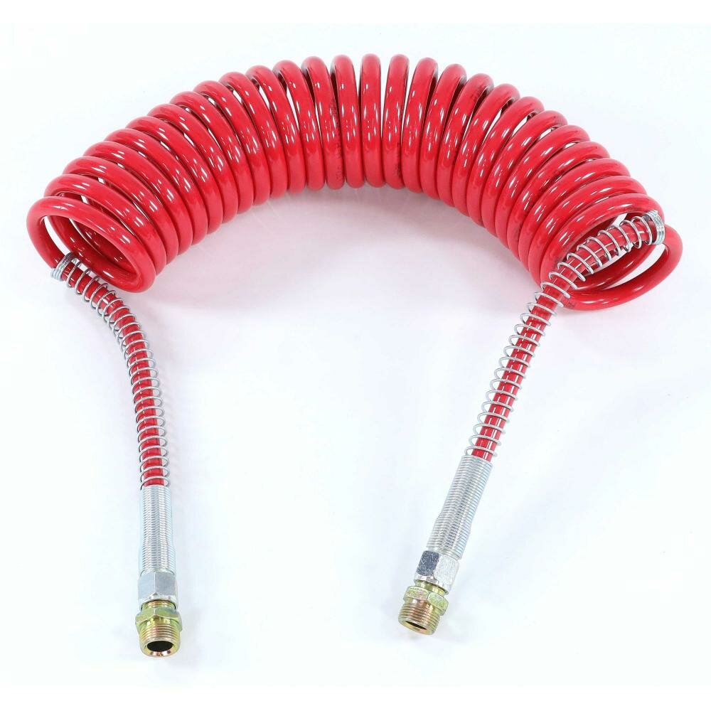 Шланг спиральный пневматич. соединительный тягача с прицепом евро, полиамид, ф М22 дл 7,5м красный