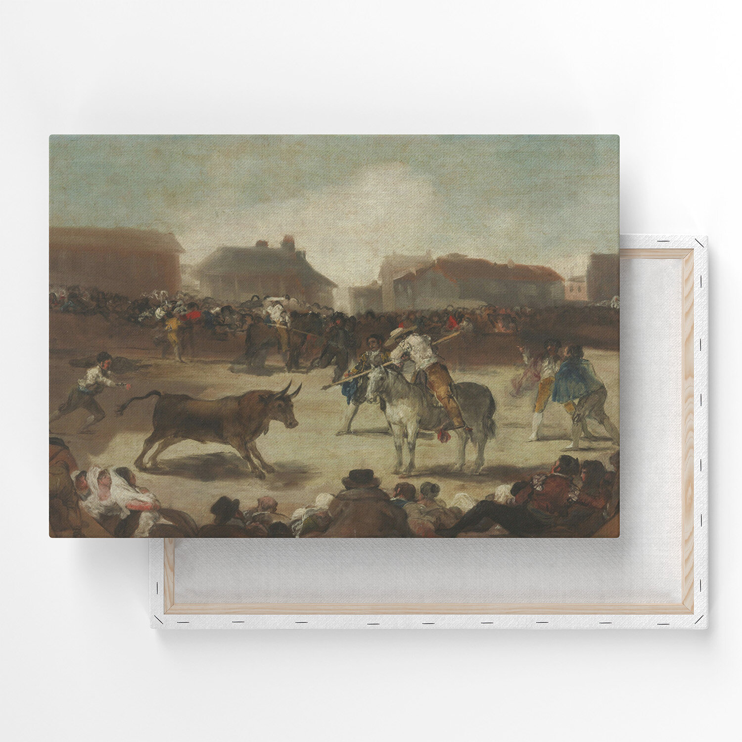 Картина на холсте, репродукция / Франсиско Гойя - Corrida de toros en un pueblo / Размер 30 x 40 см