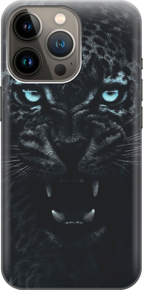 Силиконовый чехол на Apple iPhone 13 Pro Max / Эпл Айфон 13 Про Макс с рисунком "Голубоглазая пантера"