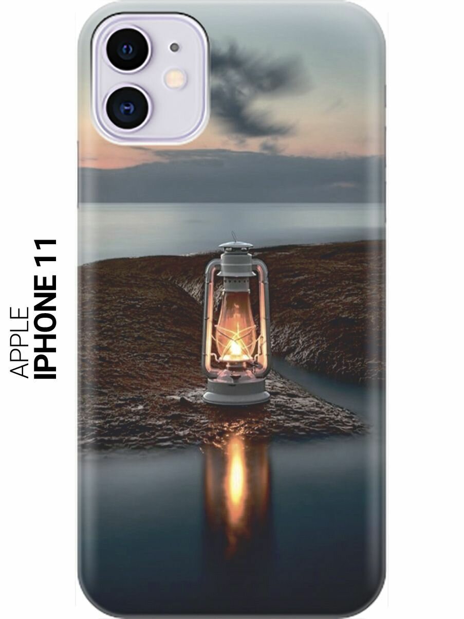 Силиконовый чехол на Apple iPhone 11 / Эпл Айфон 11 с рисунком "Фонарь на берегу"