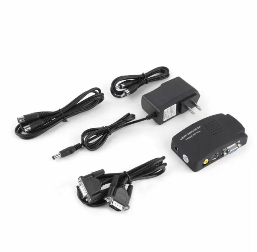 Переходник- Преобразователь видеосигнала с AV(3RCA) на VGA, видео конвектор