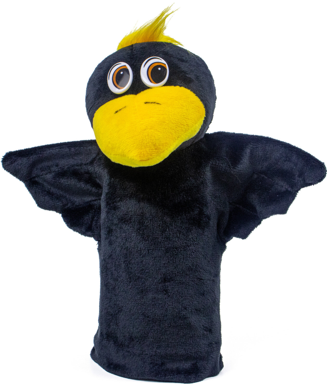 Кукла-рукавичка на руку "Ворона", мягкая игрушка, перчатка для кукольного театра из флиса, перчаточная кукла бибабо