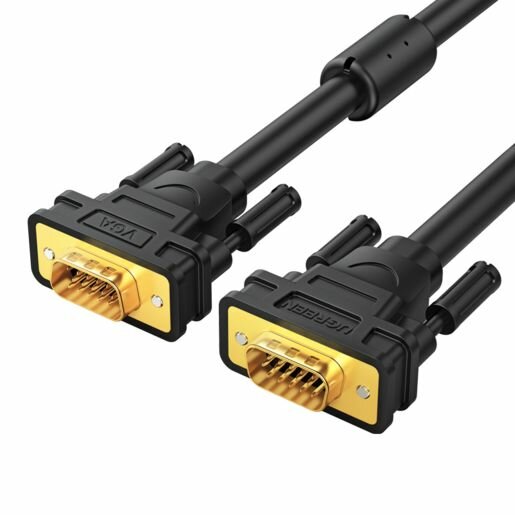 Кабель UGREEN VG101 (11646_) VGA Male to Male Cable. Длина 2 м. Цвет: черный.