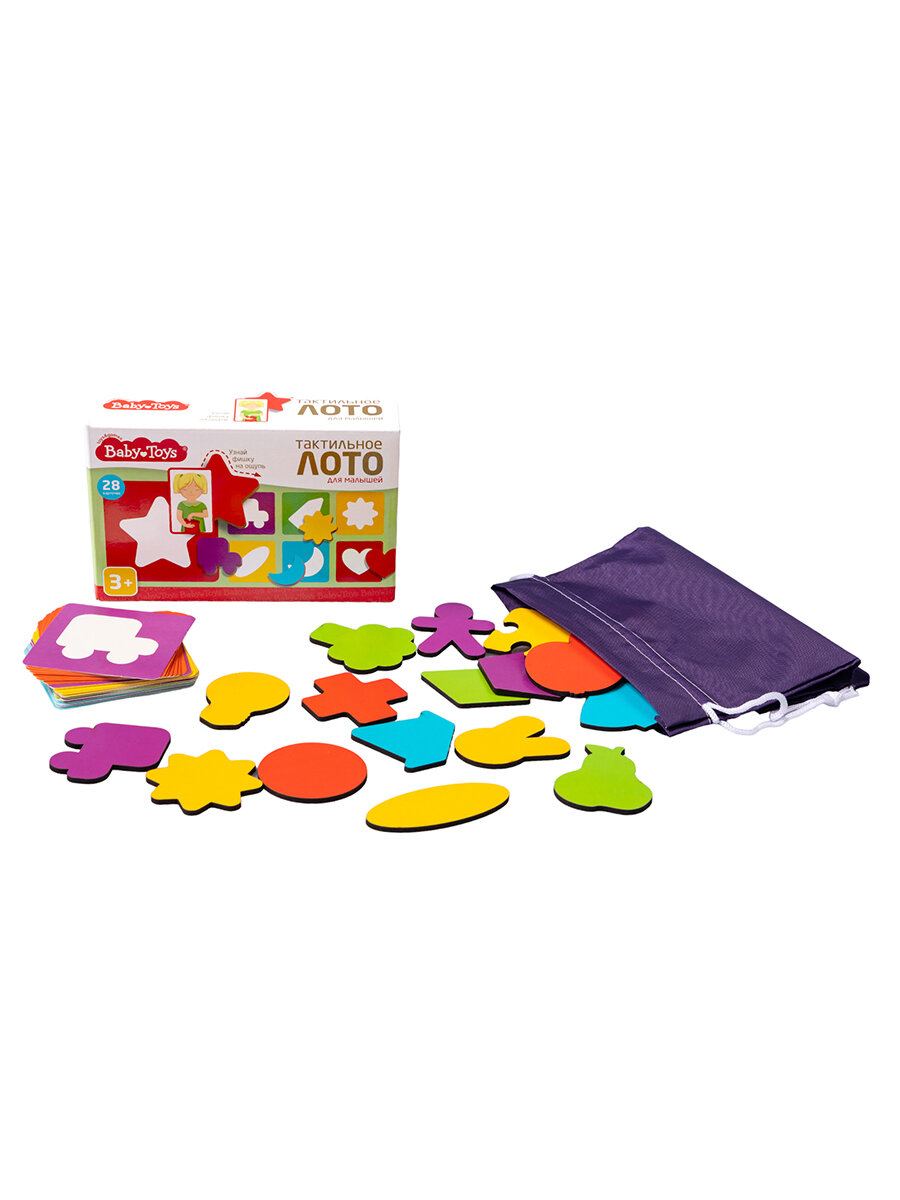 Настольная игра Baby Toys "Тактильное Лото", для развития памяти, от 3 лет, бежевый