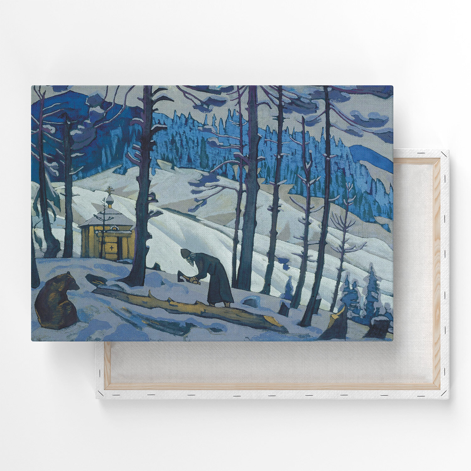 Картина на холсте, репродукция / Рерих Николай - Сергия, строитель / Размер 30 x 40 см