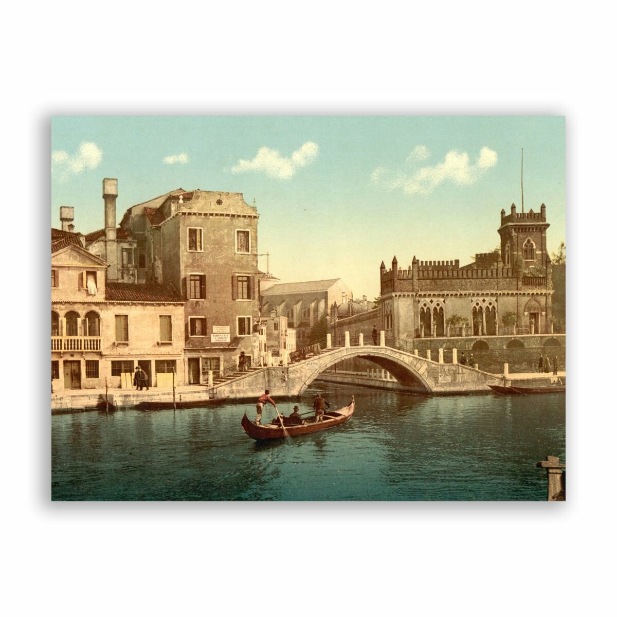 Постер, плакат на бумаге / Bridge and canal, Venice, Italy / Размер 60 x 80 см