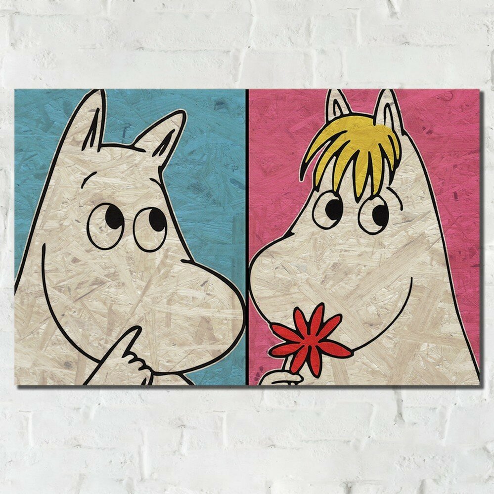 Картина интерьерная на рельефной доске муми троль (moomin, туве янссон, эстетика, уют, снуснумрик) - 13751 Г