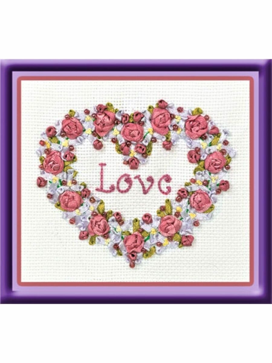 Набор для вышивания крестом, бисером и лентами "Вечная тема" В-0996, 13х11 см, Panna