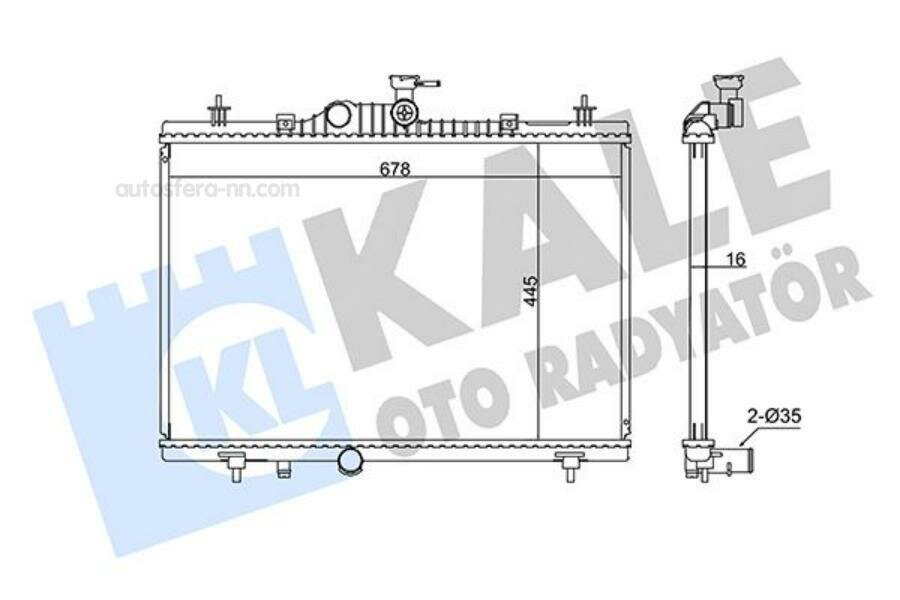 KALE 346015 Радиатор охлаждения для а/м Renault Koleos (08-) 2.0i/2.5i М/А паяный