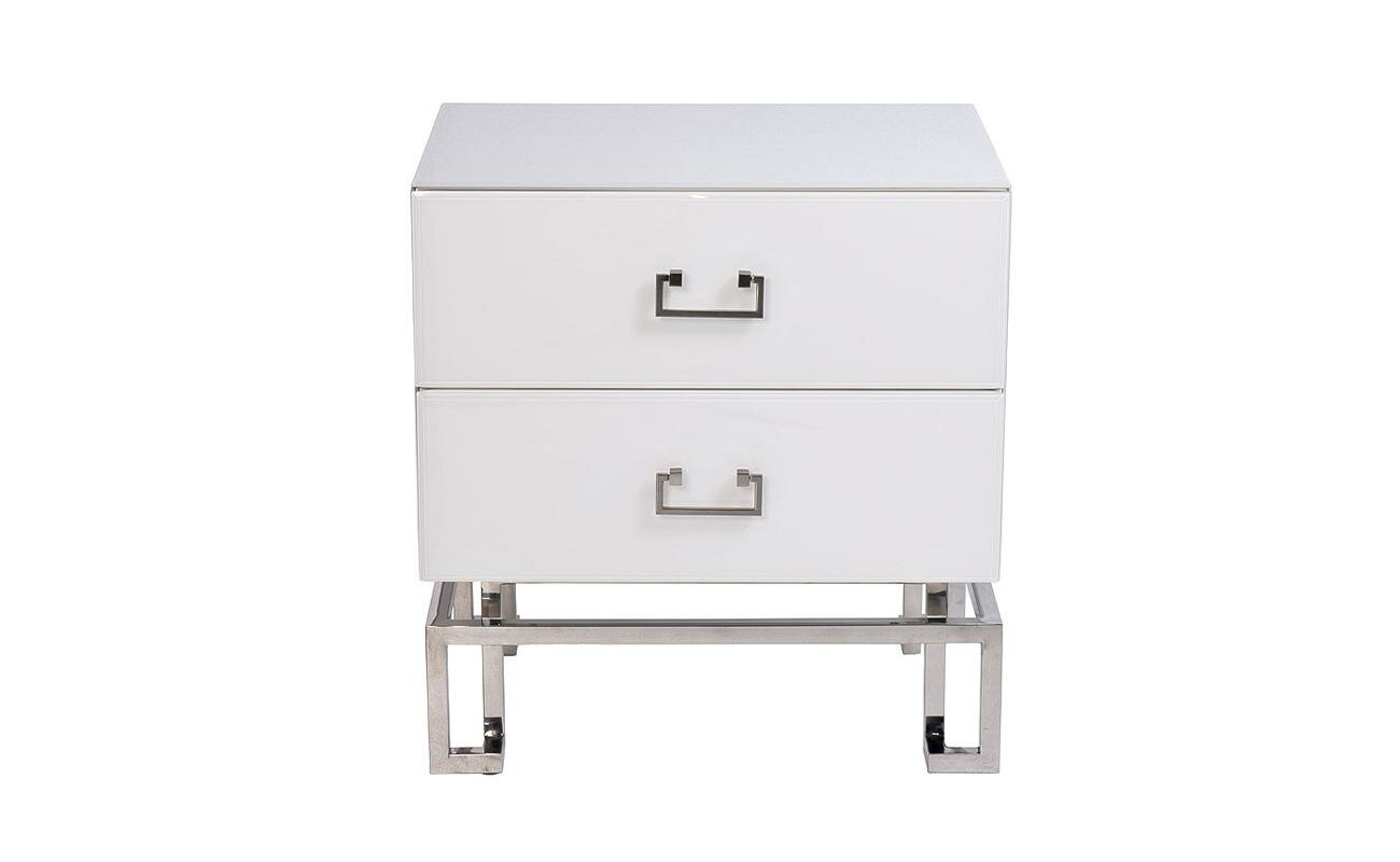 Мебель Garda Decor KFG085-NI Тумба 2 ящика белая/хром 55*40*58см арт. KFG085-NI