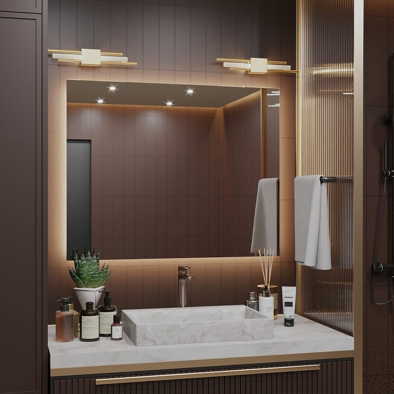 Зеркало в ванную с подсветкой настенное Alias Квартал 70*90, тёплый свет, взмах руки