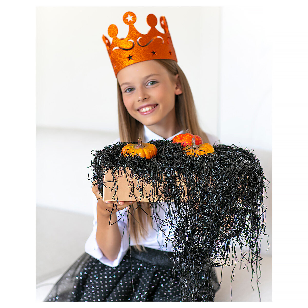 Корона фигурки средние оранжевые декоративные коллекционные настольные аксессуары для дома