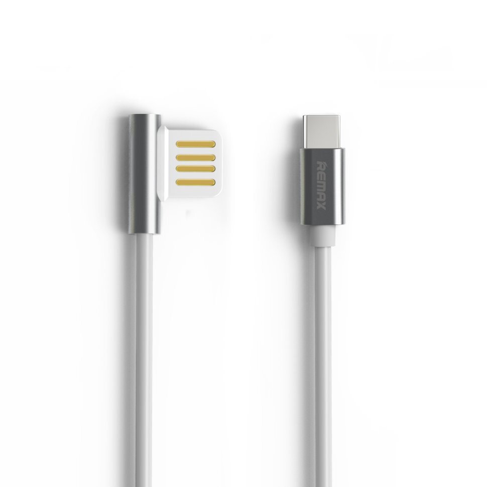 Кабель угловой для зарядки и передачи данных REMAX Emperor Series Cable RC-054a, USB to Type-C, 2.1A, 1 метр, Белый