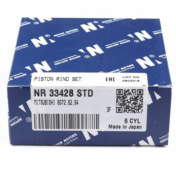 Кольца поршневые Nippon Motors NR-33428-STD Mitsubishi Diamante (F36W, F07W); Chalenger, Pajero Sport (K96W); Delica (PB6W, PD6W, PF6W); Debonair (S22A); Pajero (V23C, V23W, V43W) 6G72 OEM MD329755, MD165949
