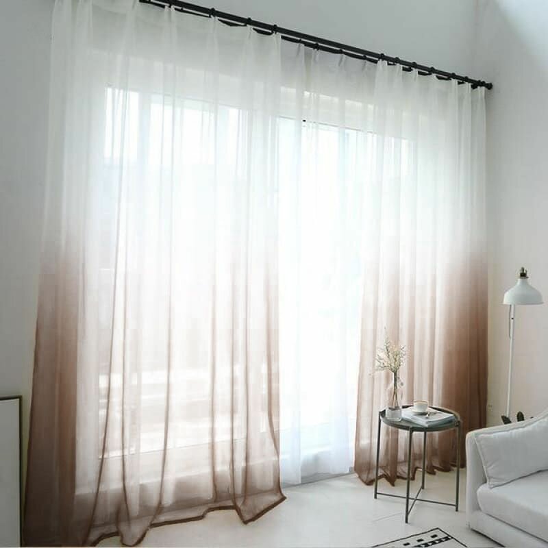 Тюль градиент с задним белым тюлем Цена за комп Т-ОМ-РАС-1 (выс. 270 см х шир. 800 см) Цвет шоколадный