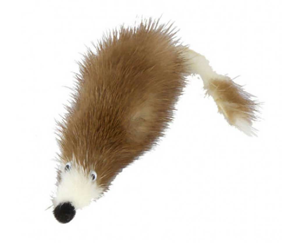 Игрушка для кошек мышь норка на картоне 5см GoSi petto 07048