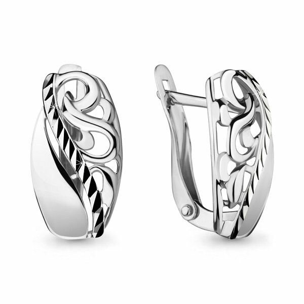 Серьги, серебро, 925 проба, родирование