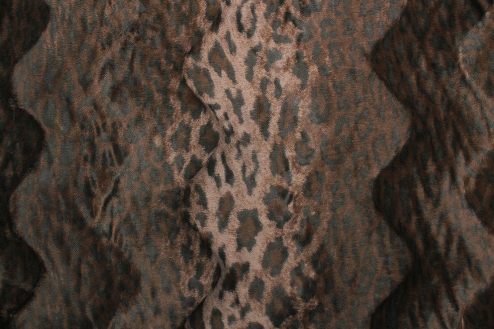 Ткань Мех искусственный Ferragamo чёрно-коричневый, пятнистый, ш132см, 0,5 м