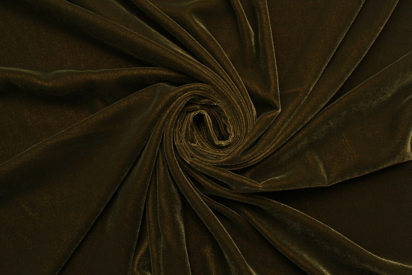 Ткань Панбархат синтетический тёмно-оливковый, 310 г/пм, ш130см, 0,5 м
