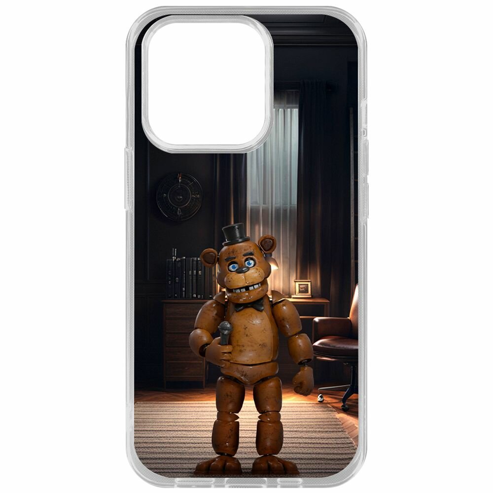 Чехол-накладка Krutoff Clear Case фнаф - Медведь Фредди для iPhone 14 Pro