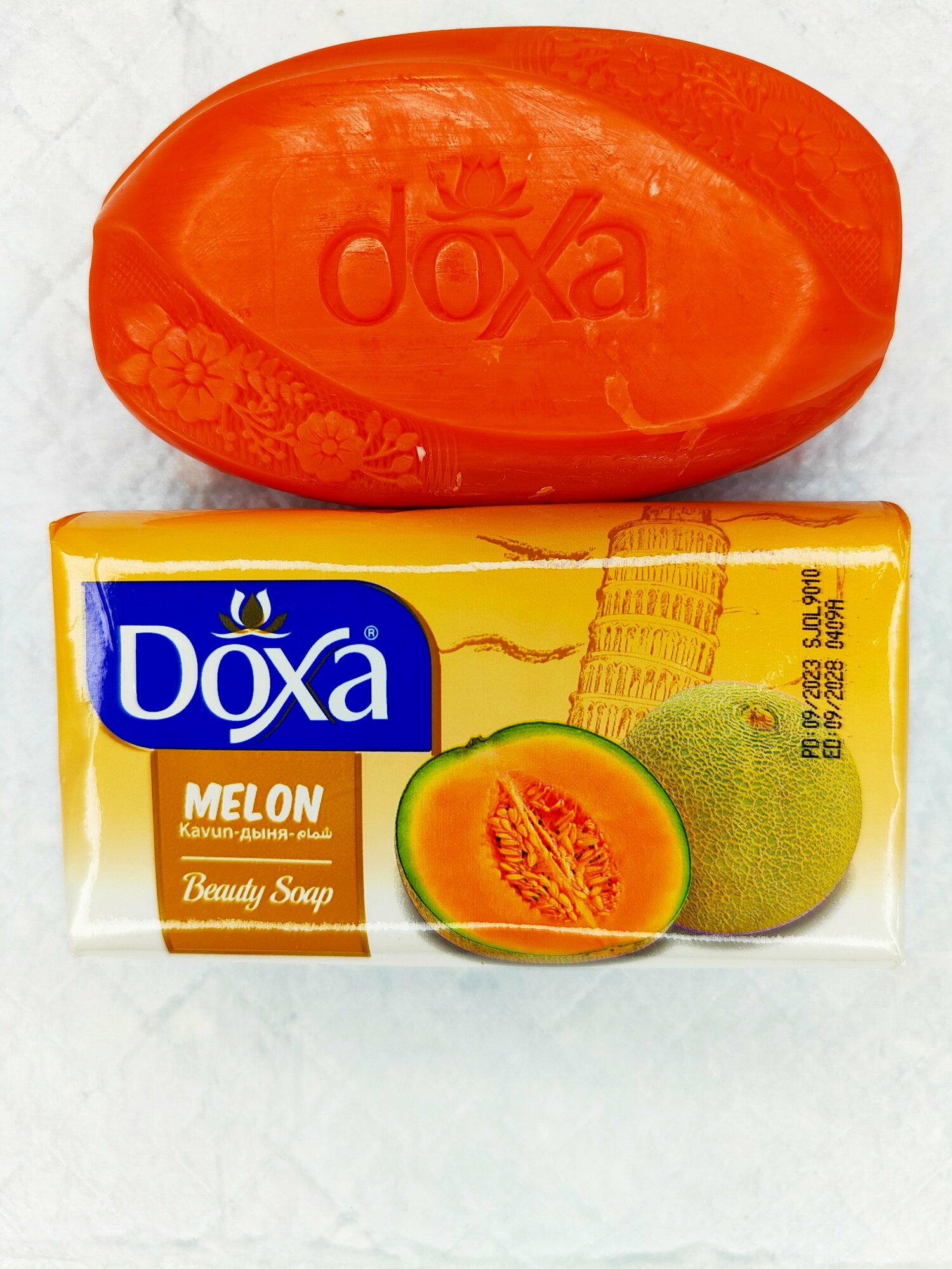 Мыло туалетное DOXA, со вкусом дыни, антибактериальное, гипоаллергенное, 150 г, 3 шт. — фото 1