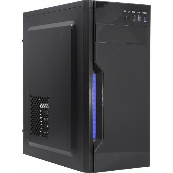 Компьютерный корпус Miditower ExeGate XP-333U Black, ATX, (XP400, Black,120мм), 1*USB/2*USB 3.0, Audio