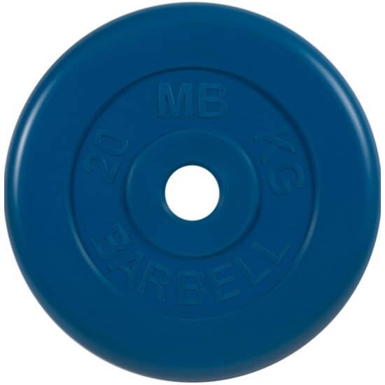 Диск обрезиненный MB Barbell d 51 мм цветной 20,0 кг (синий)