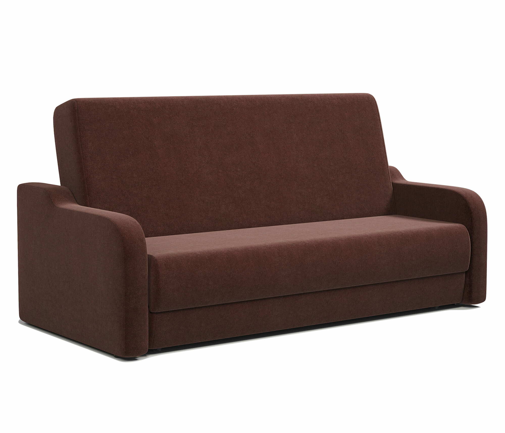 Диван-книжка Грант М 120х190 см, раскладной, с подлокотниками, велюр Дрим шоколад
