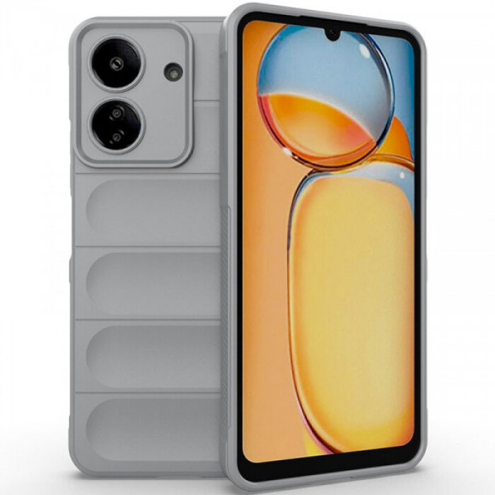 Flex Silicone Противоударный чехол для Xiaomi Redmi 13C / Poco C65 4G с защитой камеры и микрофиброй