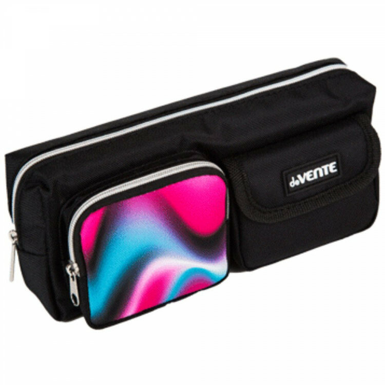 Пенал-косметичка 1 отделение (deVente) Color Shadows 210x85x60мм объемный карман, липучка арт.7029422