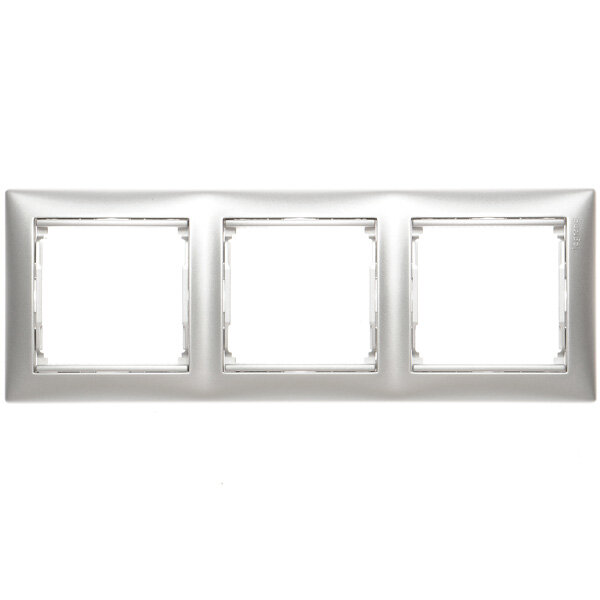 Рамка на 3 поста Valena 770153 горизонтальная алюминий (Legrand) (2 шт. в наборе)