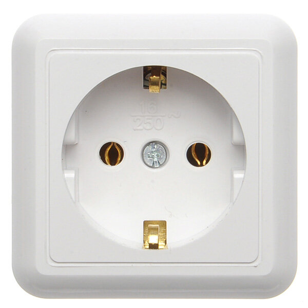 Розетка Optima РА16-376 "евр" о/п белая Кунцево-Электро (5 шт. в комплекте)