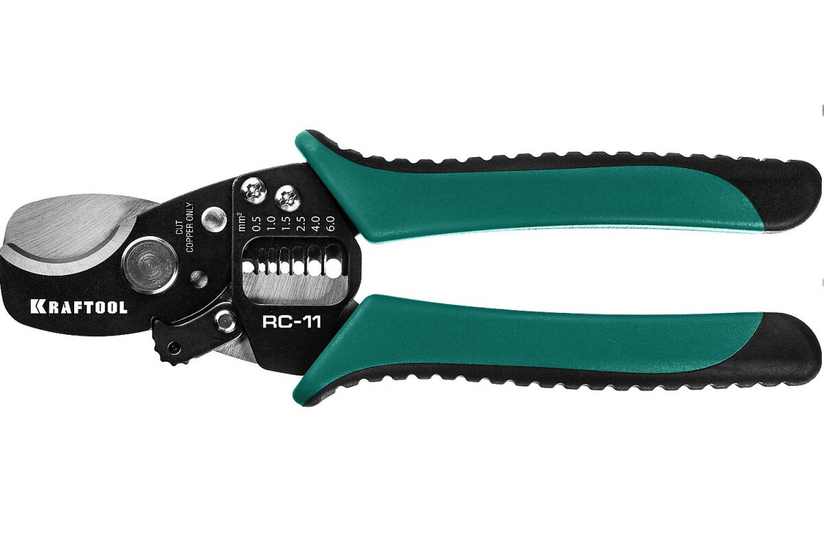 KRAFTOOL RC-11, 2 в 1, кабельные ножницы 22696-2