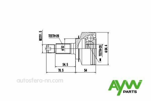 AYWIPARTS AW1510198 Шрус Внешний HONDA Fit/Jazz 1.5 03>