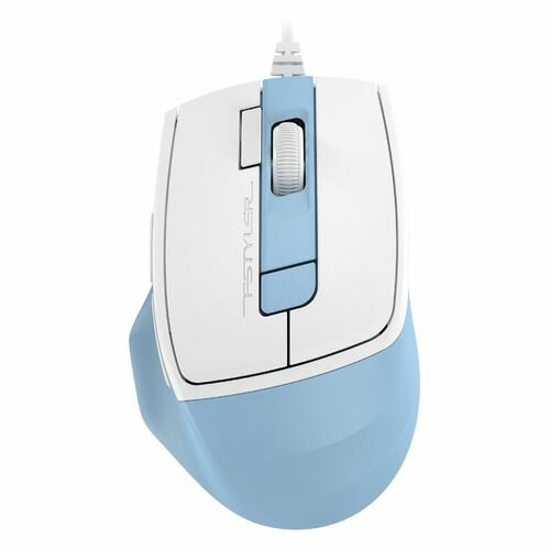 Мышь A4TECH Fstyler FM45S Air, оптическая, проводная, USB, голубой и белый [fm45s air usb (lcy blue)]