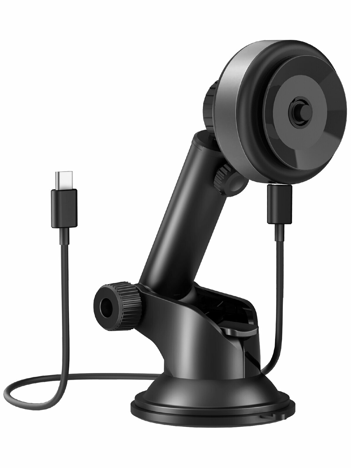 EnergEA Автодержатель-беспроводное ЗУ AirLock Vacuum Mount 15W Air/Dash Gunmetal