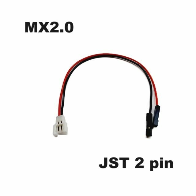 Адаптер переходник MX2.0 на JST 2pin RE JR Servo (мама / мама) N9 разъем TTL 2 Pin, JST PH-2 2-Pin штекер силовой провод, белый коннектор запчасти аккумулятор р/у MCPX MOLEX JST PH 2.0 2P