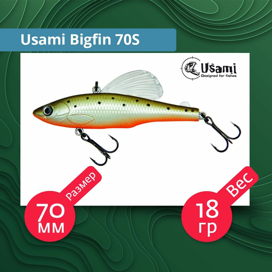Воблер для рыбалки Usami Bigfin 70S #122