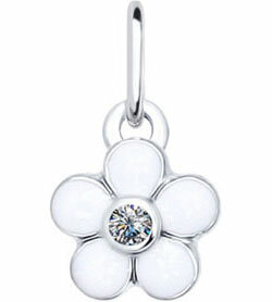 Подвеска, серебро, 925 проба, фианит