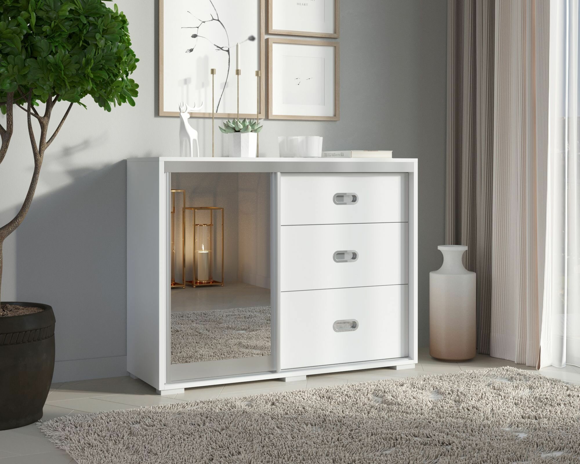 Комод для вещей "Рубин" 110х85х45, белый