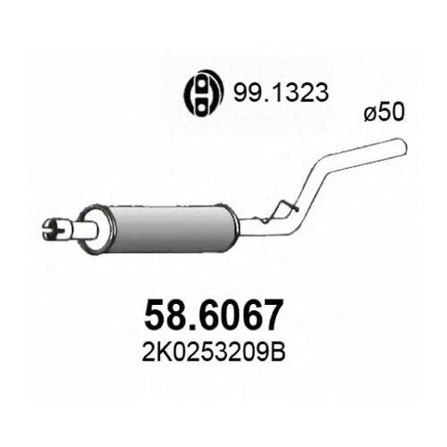 Средний глушитель выхлопных газов, ASSO 58.6067 (1 шт.)