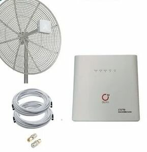 Готовый комплект с роутером Olax ax9pro для усиления мобильного 3G 4G LTE интернета на даче, за городом с усилителем Antex Vika-24f mimo 24dBi