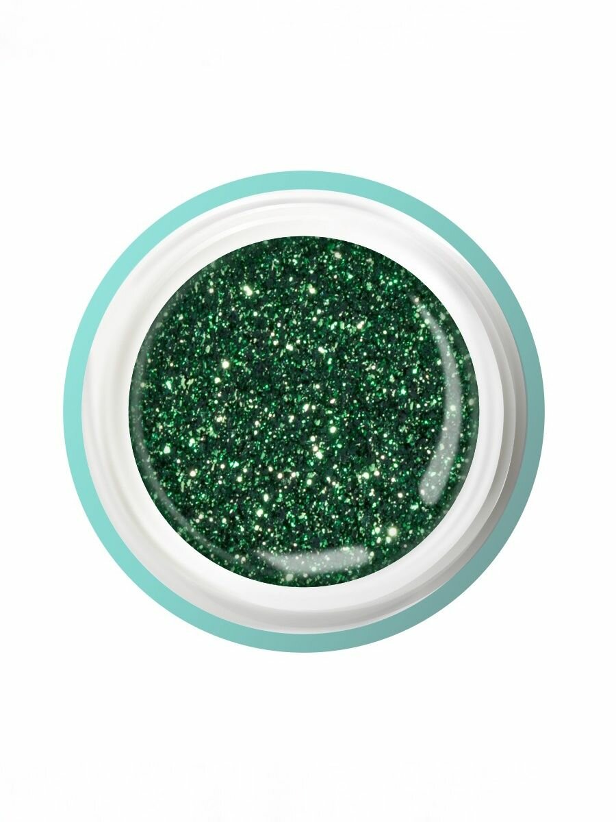 Nail Club Гель-краска с блёстками S-22 Deluxe Emerald, 5 мл.