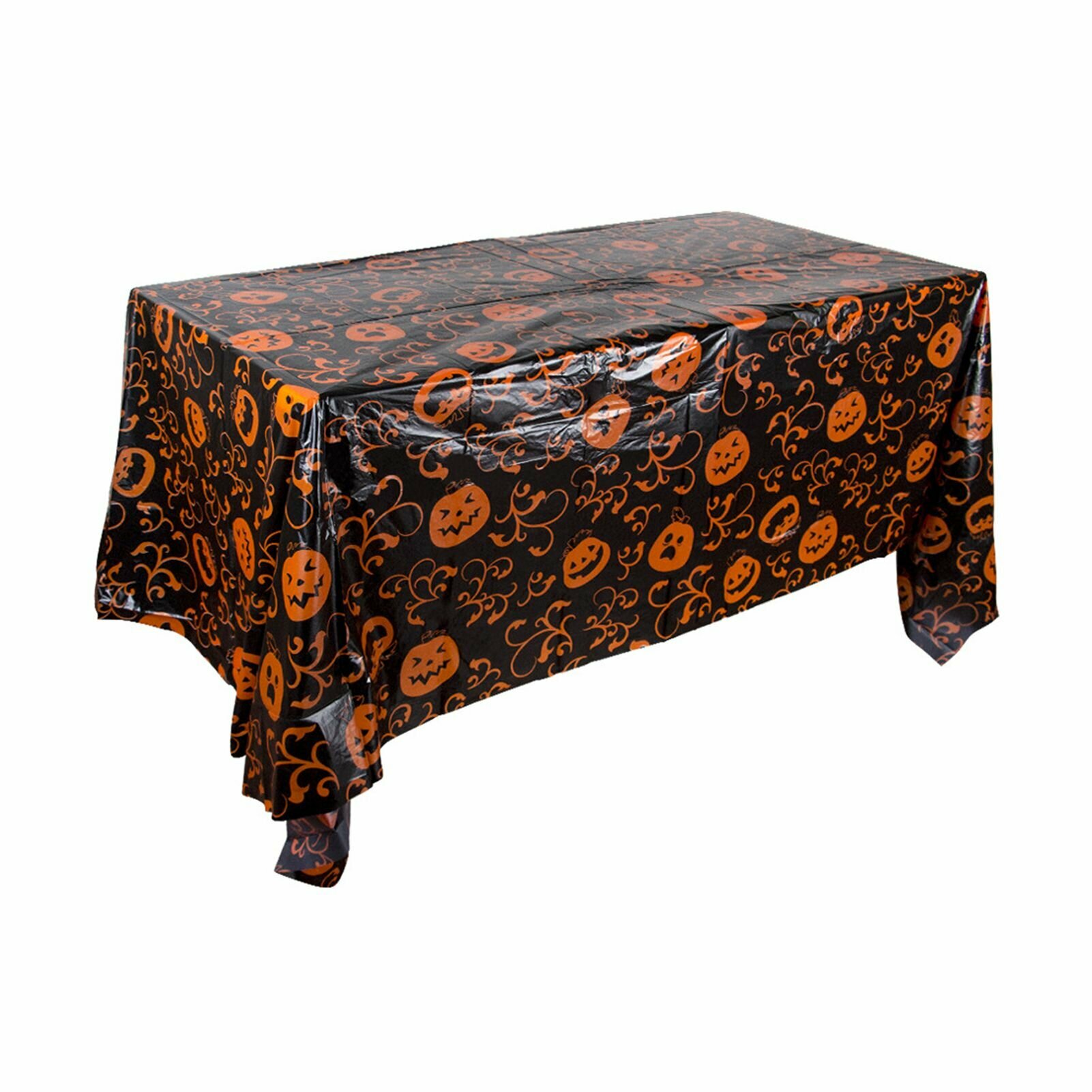 Скатерть Хэллоуин черная блестящая, размер товара: 137х183см.