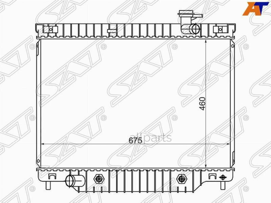 SAT CH0007 Радиатор Chevrolet TrailBlazer 01-10 / GMC Envoy 02-08 / Isuzu Ascender 03-09 / Saab 9-5 05-10