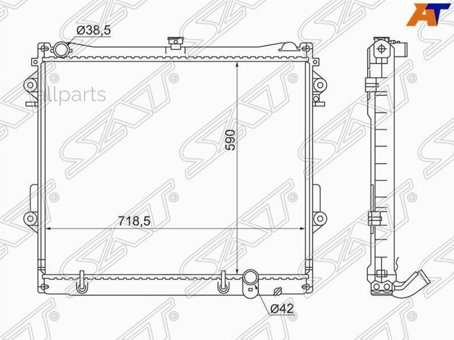 SAT TY0009-200 Радиатор Toyota Land Cruiser (J200) 07-21 / Lexus LX 07-23