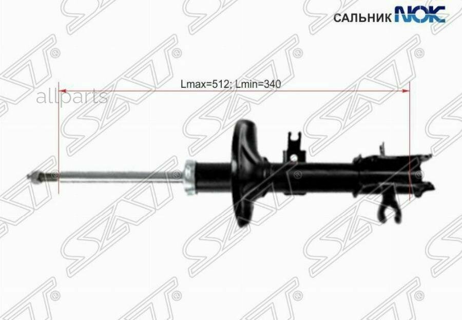 SAT ST-96653231 Стойка передняя Chevrolet Aveo 02-11 / Kalos 03-08